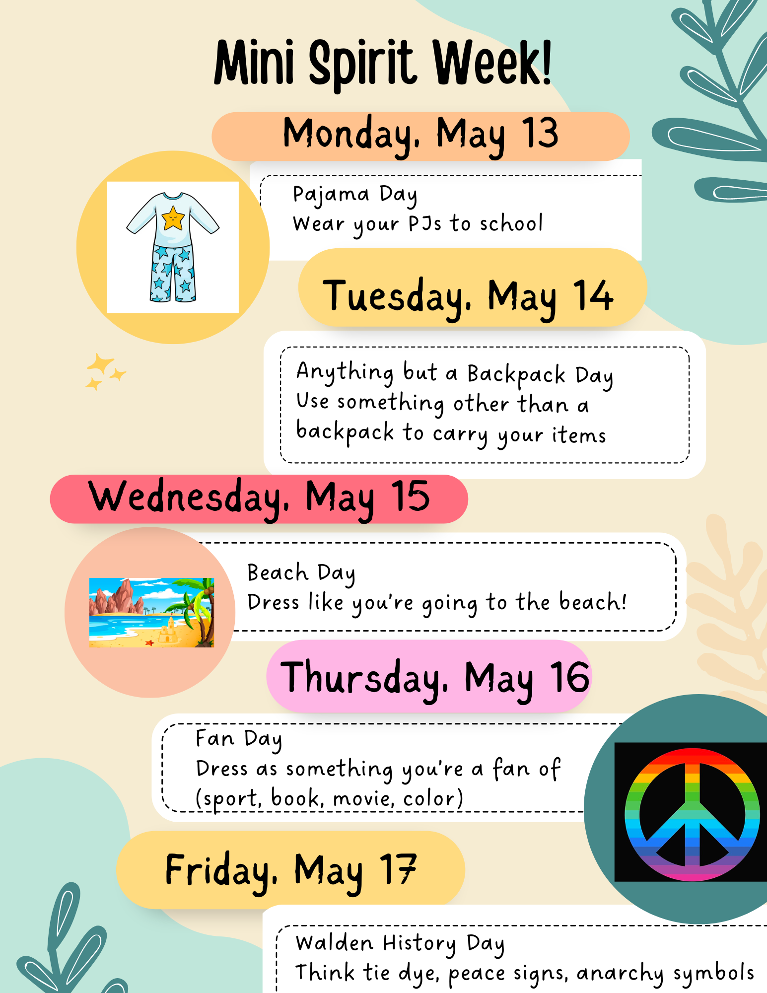 Spring Spirit Week – Walden Center and School